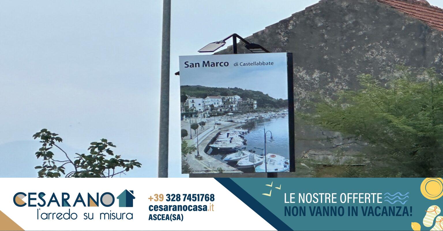 San Marco di Castellabate, il cartellone pubblicitario con una «b» di ...