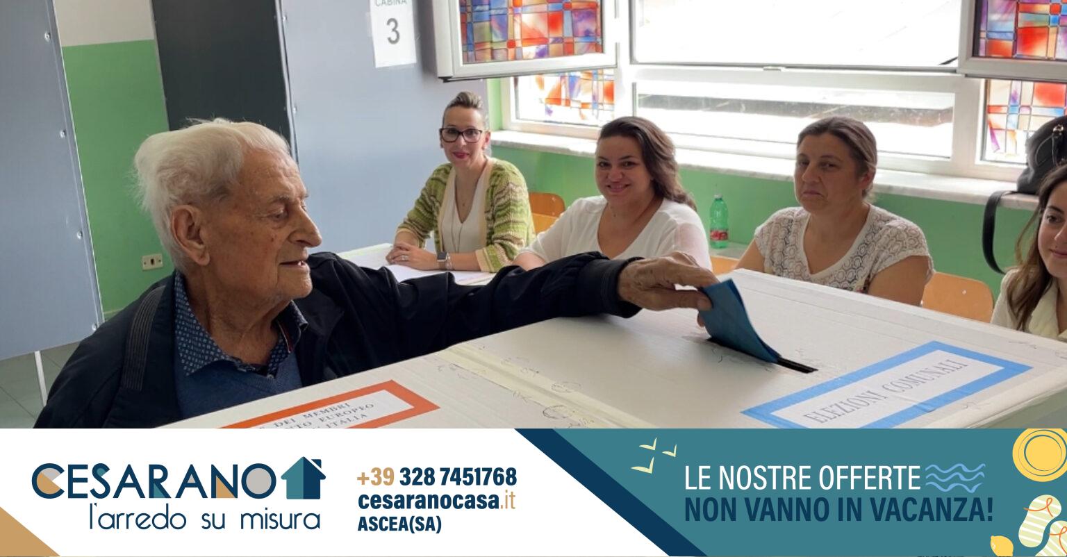 Caselle in Pittari, Nicola e Teresa vanno a votare a 104 e 101 anni ...